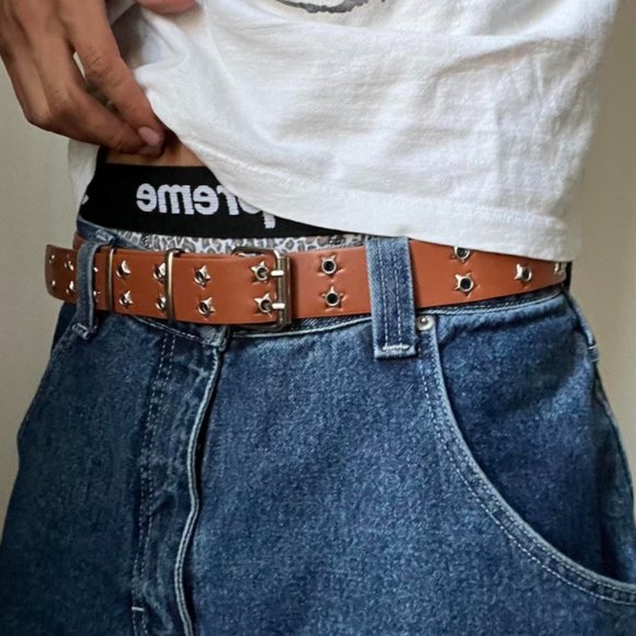 Accessories | Y2k 200s Vintage Style Silver Star Studded Goth Emo Belt ...